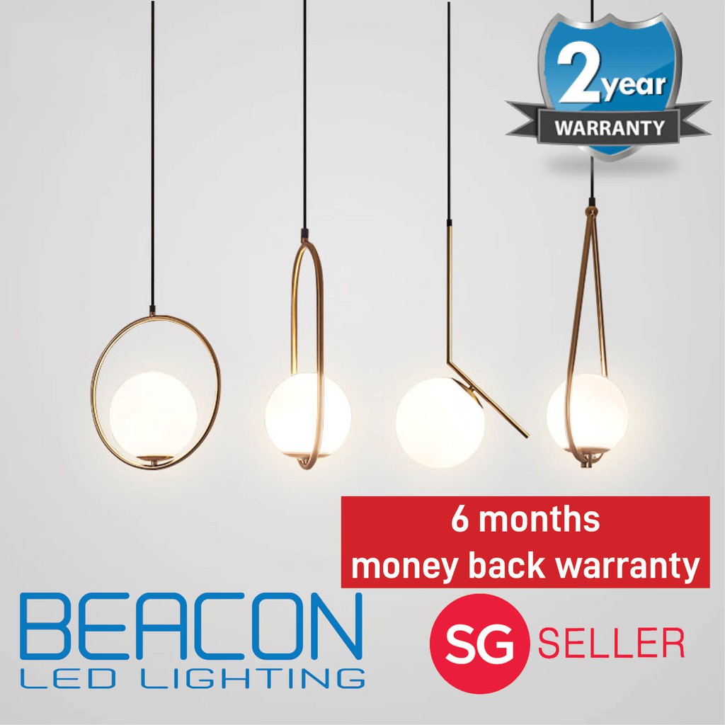 BEACON LED (LOCAL SELLER WITH WARRANTY) Minimalist Gold Glass Hanging ...