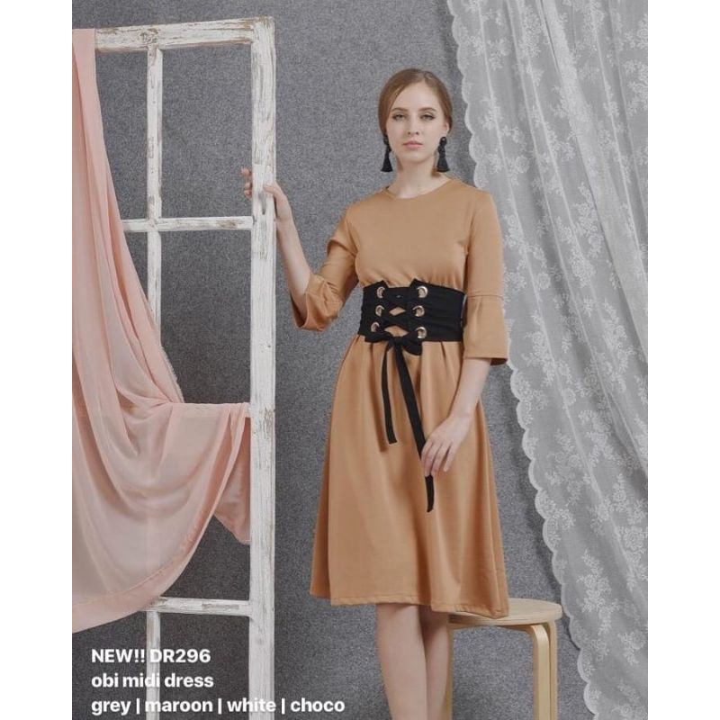 Dr296 Obi Midi Dress | Shopee Singapore