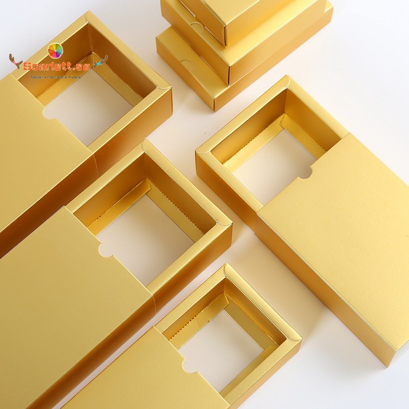 10pcs/lot Gold/Silver Drawer Paper Box Blank Cardboard Gift Packaging ...