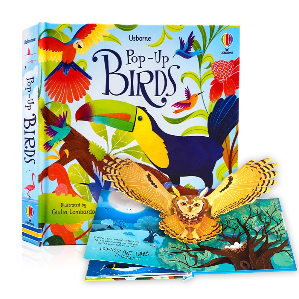 Usbrone Pop Up Birds English Educational 3D Flap Picture Cardboard ...