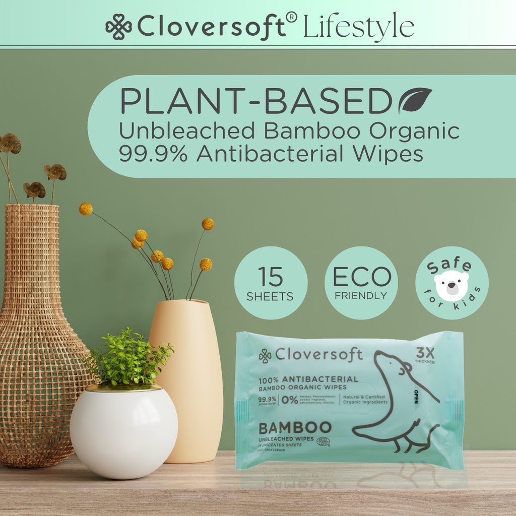 [Cloversoft Official] Plant-Based Unbleached Bamboo 99.9% Antibacterial ...