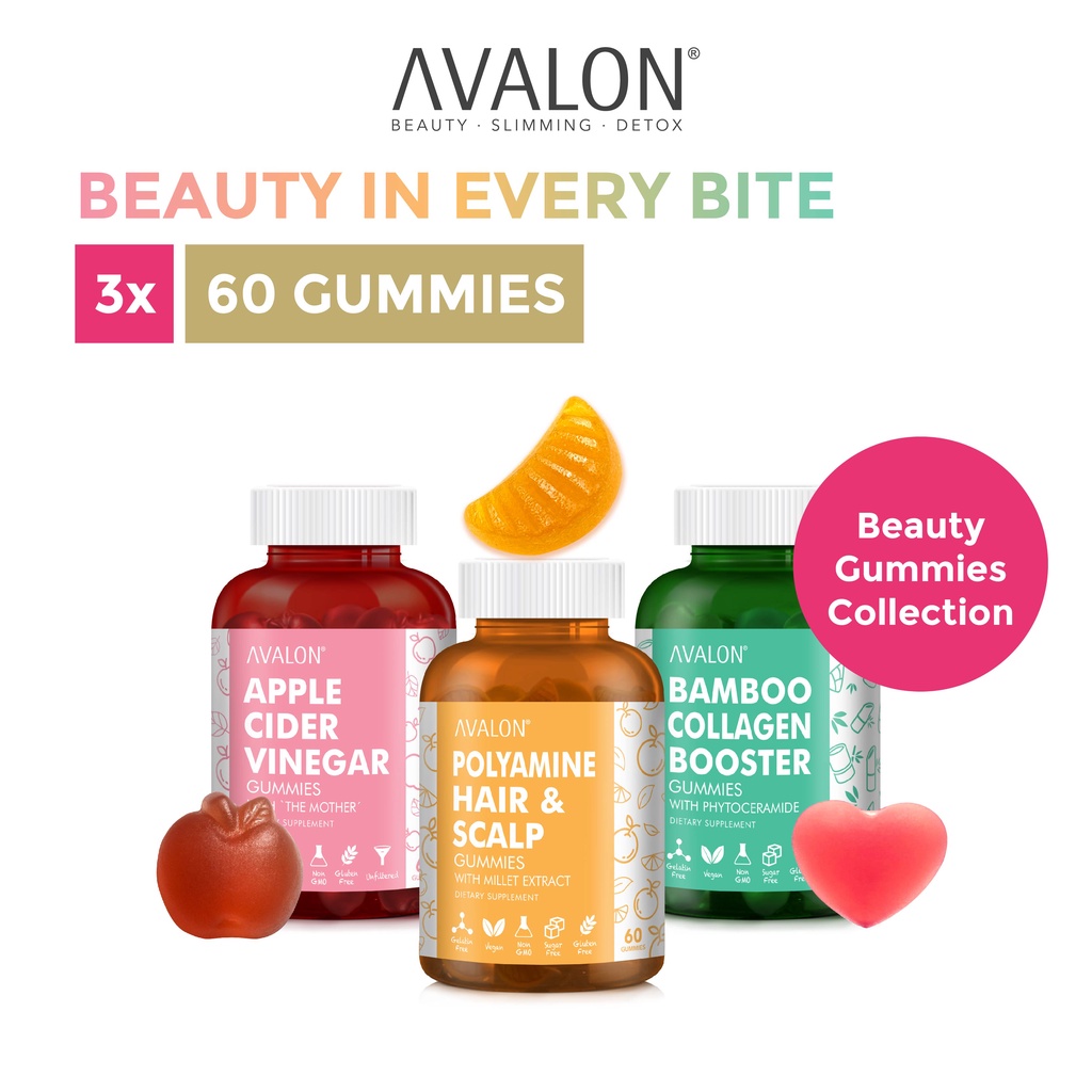 AVALON Apple Cider Vinegar + Bamboo Booster Collagen + Polyamine Hair ...