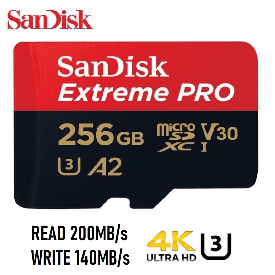SanDisk Extreme Pro 32GB 64GB 128GB V30 200MB/S A2 MicroSD Micro SD Card Memory Card Camera ...