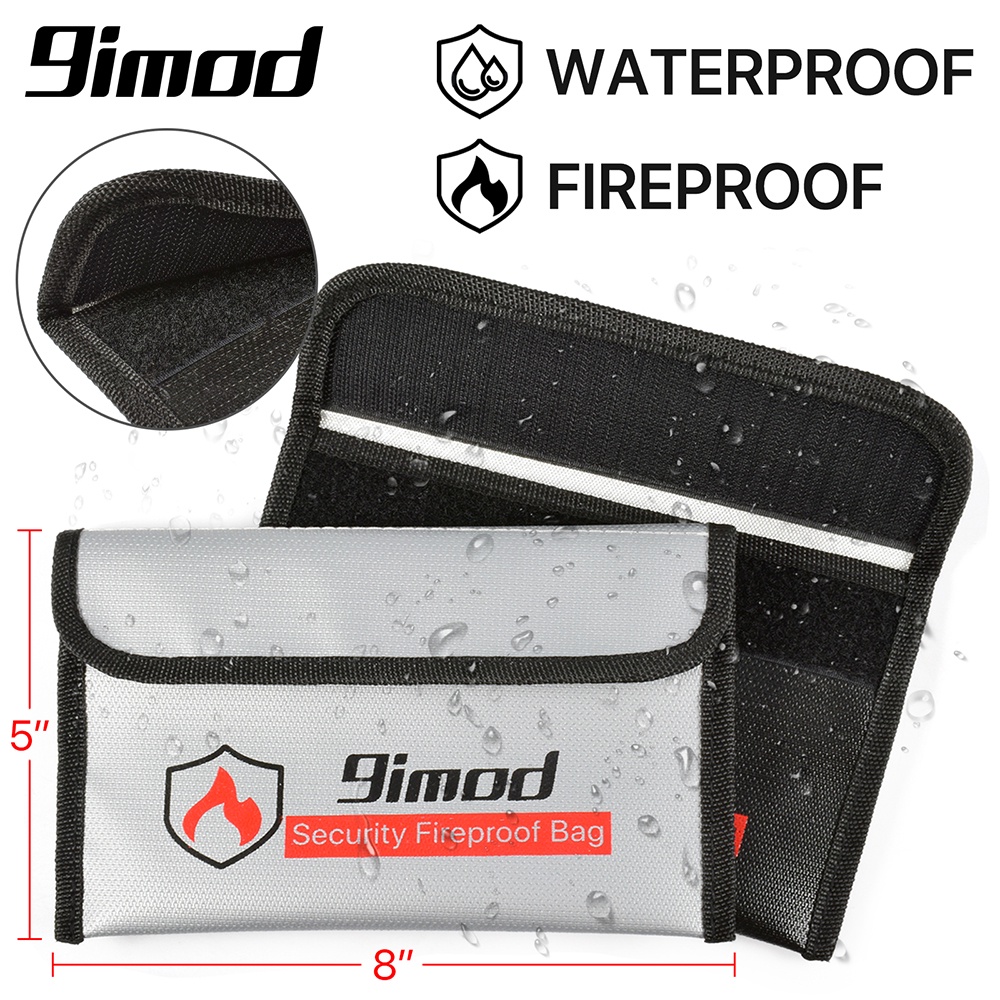 9imod 5x8 inch Portable Fireproof Bag Explosion-Proof Waterproof Lipo ...