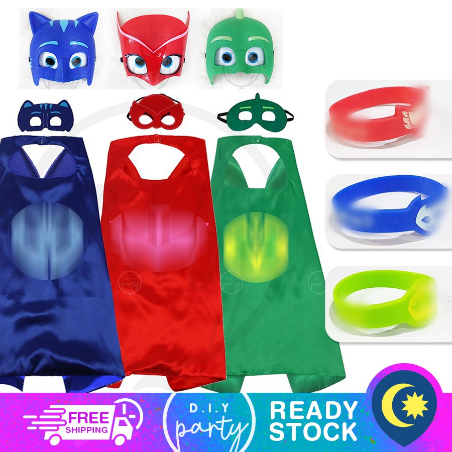 Capes Cape Shawl Cloak Costume Set Cosplay Costumes Felt Mask LED ...