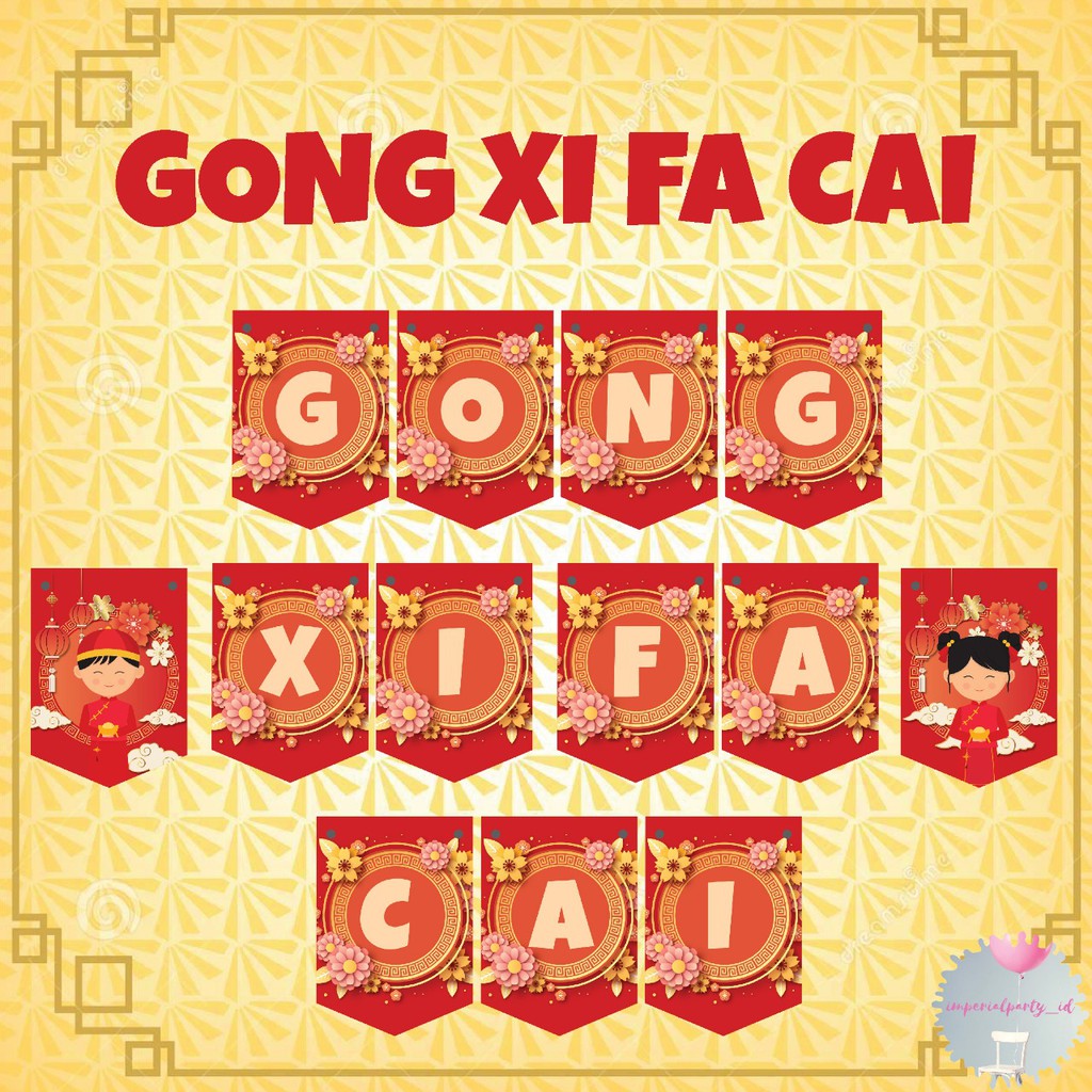 Bunting Flag Chinese New Year Banner CNY Xin Nian Kuai Le Gong Xi Fa ...