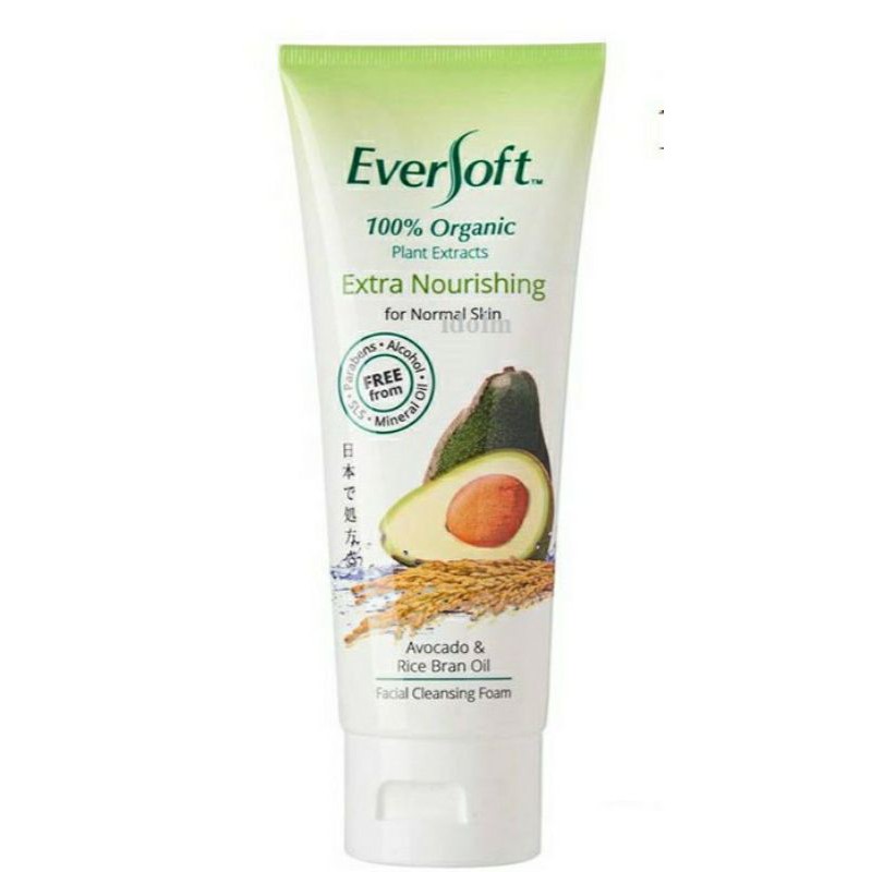 Eversoft Organic Facial Cleanser Avocado & Rice Bran 50g | Shopee Singapore