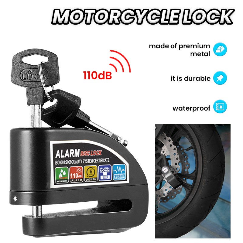 Motorcycle Alarm Lock Motorbike Anti-theft Lock Wheel Disc Brake ...