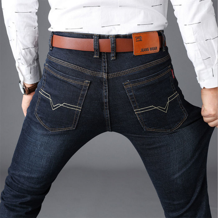 Men's Pants Jeans Denim Pant Long Straight Casual Trousers | Shopee ...