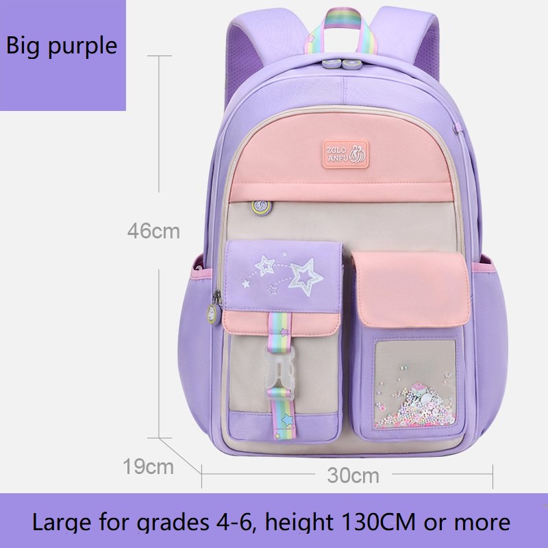 Elementary School Bag Cute Female Ridge Protection Gradient Backpack Waterproof Children's ...