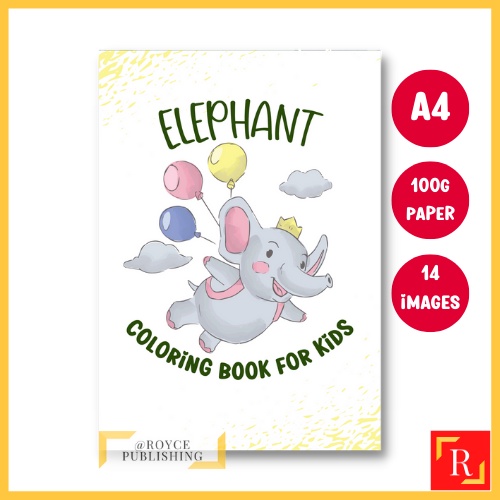 Elephant Colouring Book For Kids, Preschoolers and Toddlers 1- (A4 | 14 ...