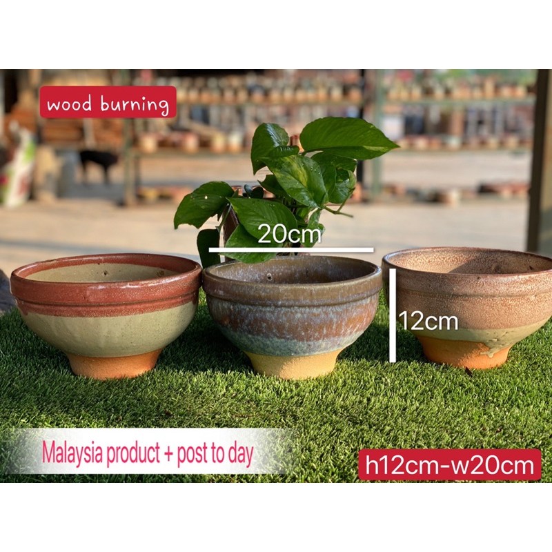 BC1220 Traditional handmade Wood burning Ceramic Design Pot | Shopee ...