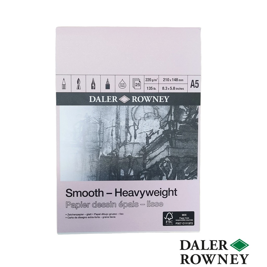 Daler Rowney A5 Cartridge Pad - Smooth Heavyweight 403040500 ...