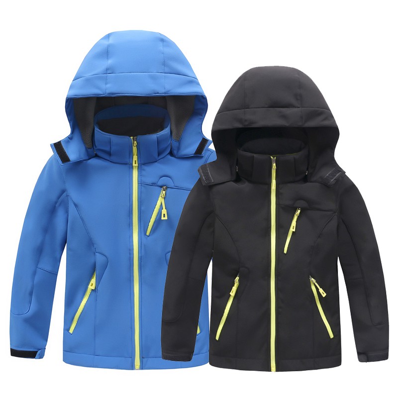 Children's Winter Fleece Softshell Jackets Waterproof Kids Coats Girl ...