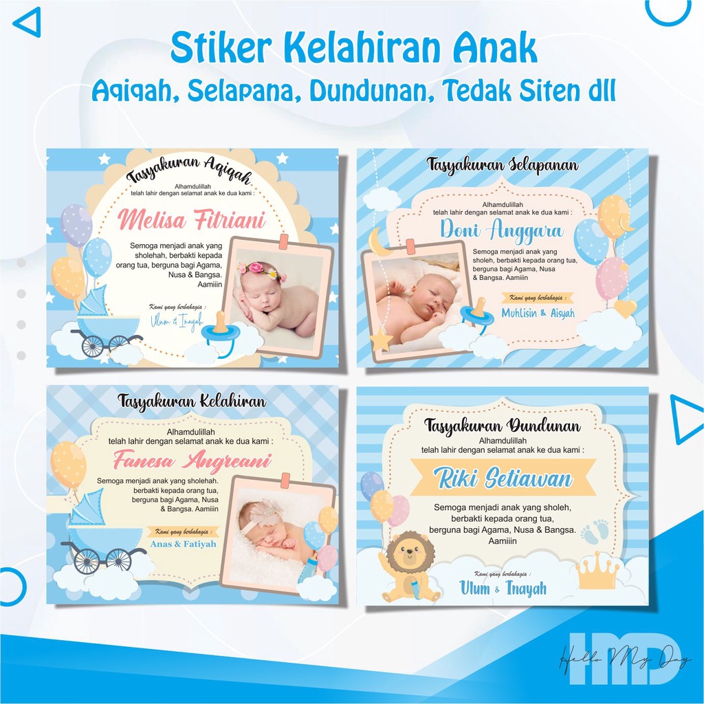Rice Box Sticker for the Birth of a Baby Aqiqah, Dundunan Selapanan ...