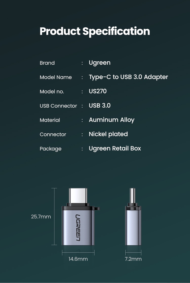 UGREEN USB C to USB 3.0 Adapter USB C OTG Adapter Type C Thunderbolt 3 ...