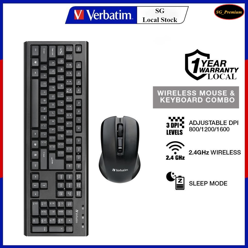 SG_Premium Verbatim 2.4GHz Wireless Keyboard & Mouse SET Local SG ...