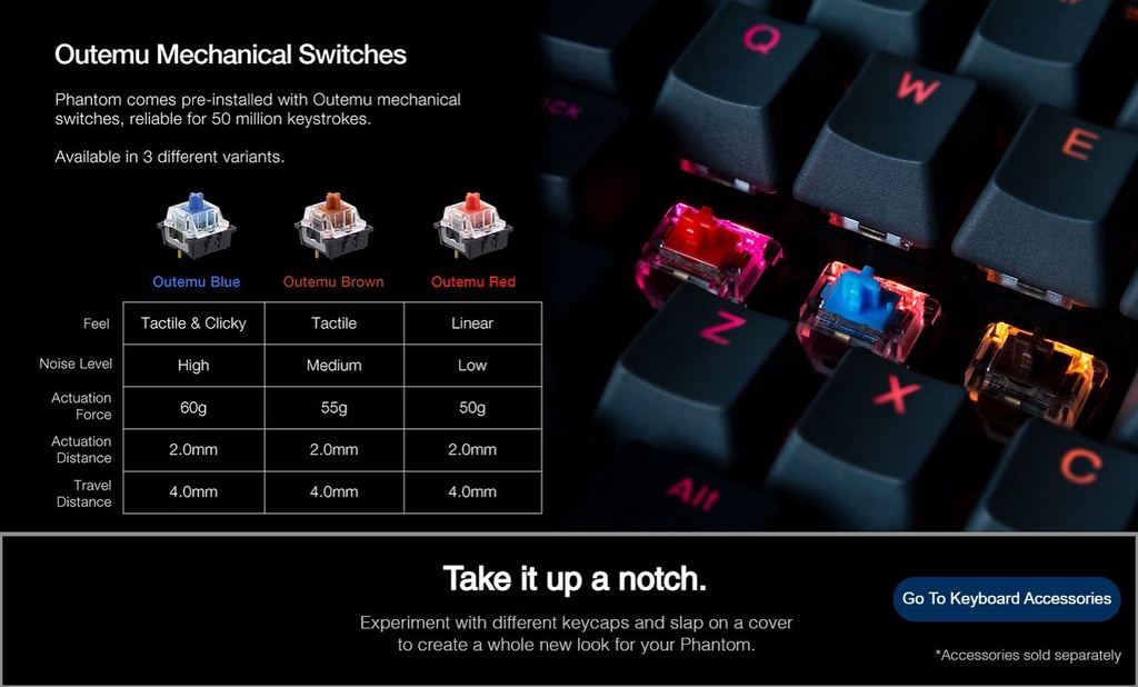 Tecware Phantom 87/104 Keyboard RGB Outemu Switches Blue/Red/Brown/Pink ...
