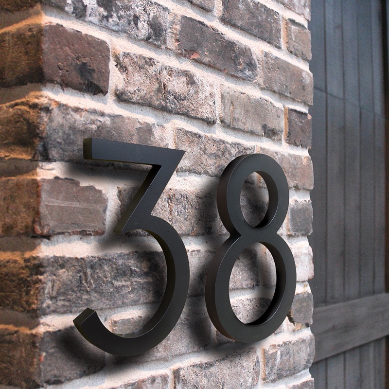 Big Black House Number Floating Sign 15cm Modern Door Numbers Building ...