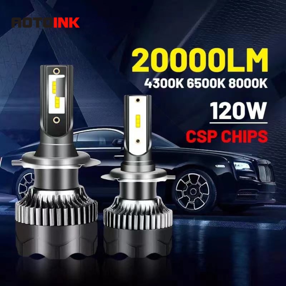 AOTOINK 1 Pair H4 Car LED Headlight 20000LM CSP Chip H7 H1 H11 H8 H9 ...