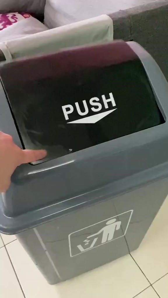 Swing Top Garbage Bin With Swing Lid / Dustbin / Waste Paper Bin / Trash Bin / Tong Sampah ...