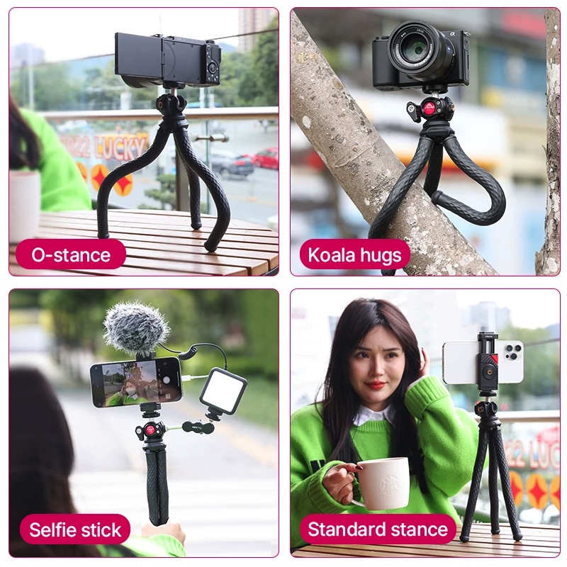 ULANZI FT-01 Flexible Octopus Tripod Gorillapod with Phone Holder Clip ...