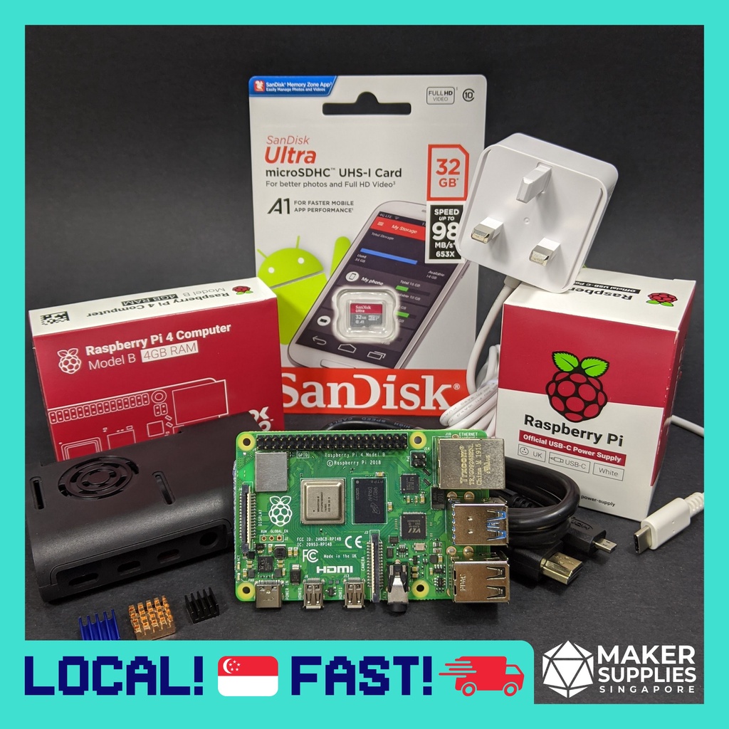 Raspberry Pi 4 Basic Bundle with ABS Plastic Casing, RPI 4GB 8GB USB C ...