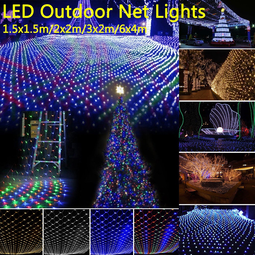 Lampu Raya 3 Meters 8 Modes Hari Raya Lights LED Net Mesh String Light ...