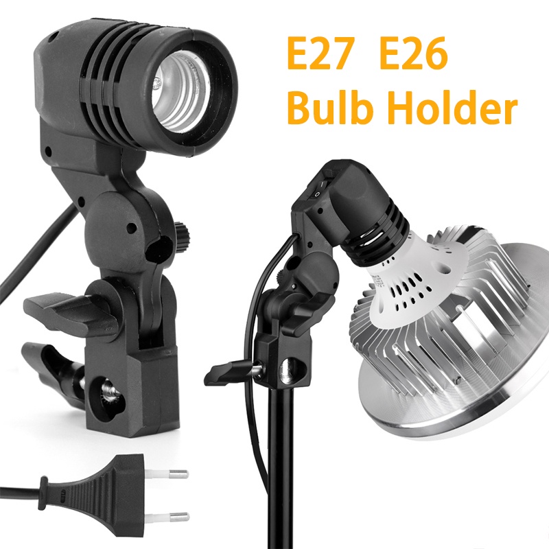 E27 Socket Softbox Photographic Light Lamp Bulb Base Holder Adapter For ...