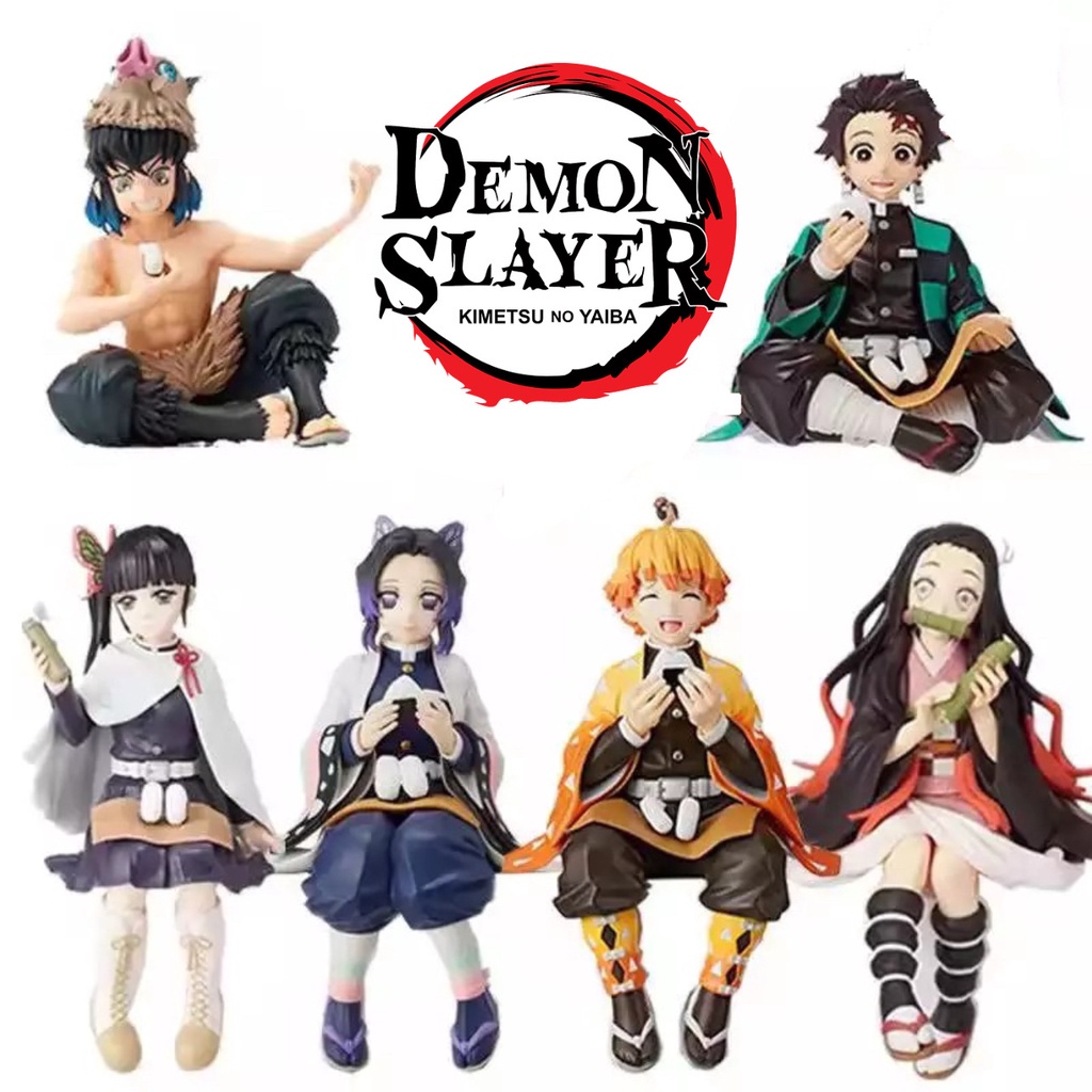 Demon Slayer Anime Figure Sitting position eat rice PVC Figure Model ...
