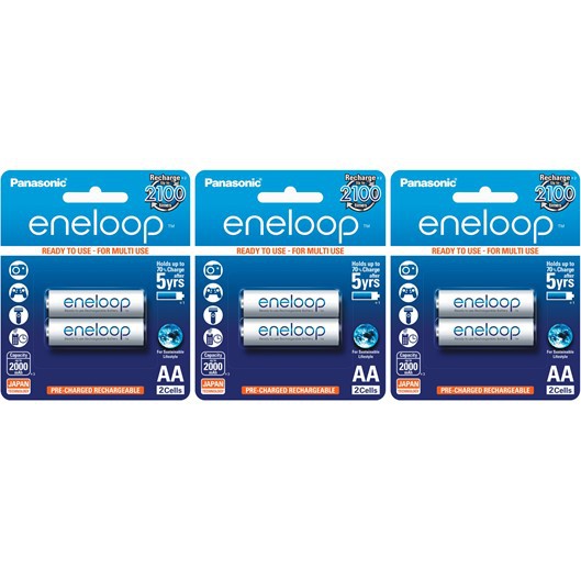 [bundle Of 3] Panasonic Eneloop Aa 2pcs Rechargeable Battery Shopee