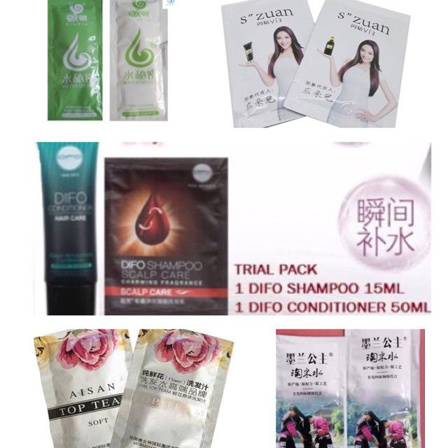 Sample shampoo + hair mask Wowo Aisan Difo Molan princess Szuan ...