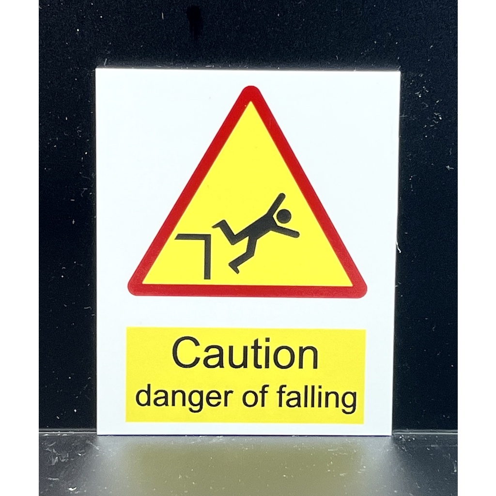 CAUTION DANGER OF FALLING SIGN/SIGNAGE | 80mm x 100mm | NOTICE SIGN ...
