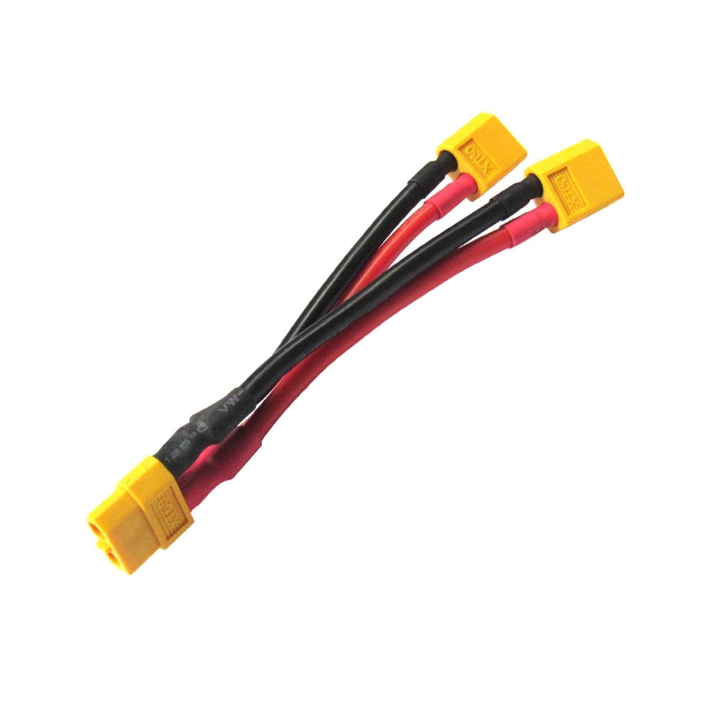 XT60 Dual Parallel Battery Connector Cable Y 12AWG Extend Splitter ...
