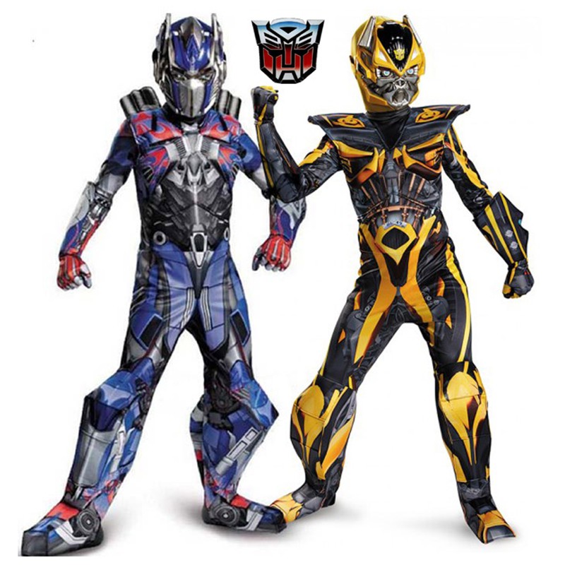 Kids Boys Cosplay Movie Muscle Optimus Prime costumes Boys Bumblebee ...