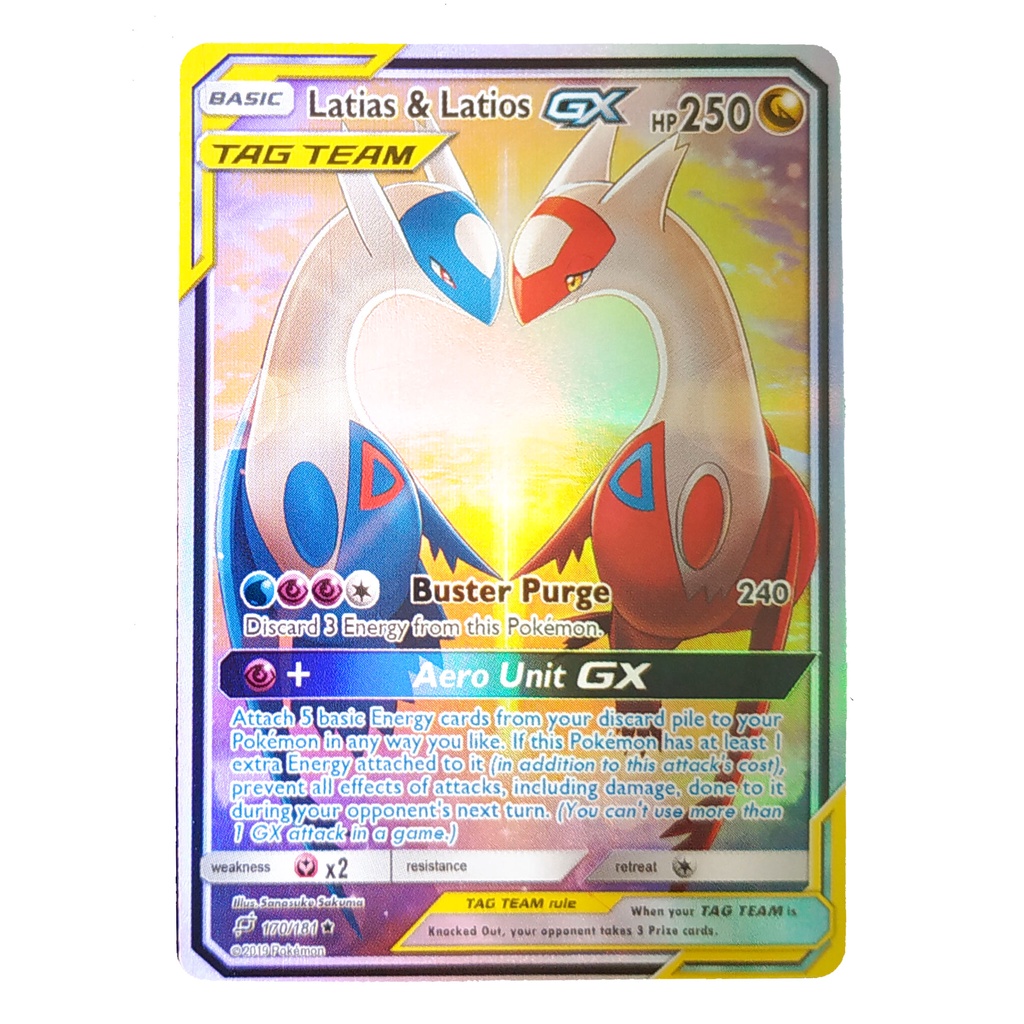 Latias & Latios Tag Team GX Card 170/181 Lateas Lateos Pokemon Shining ...