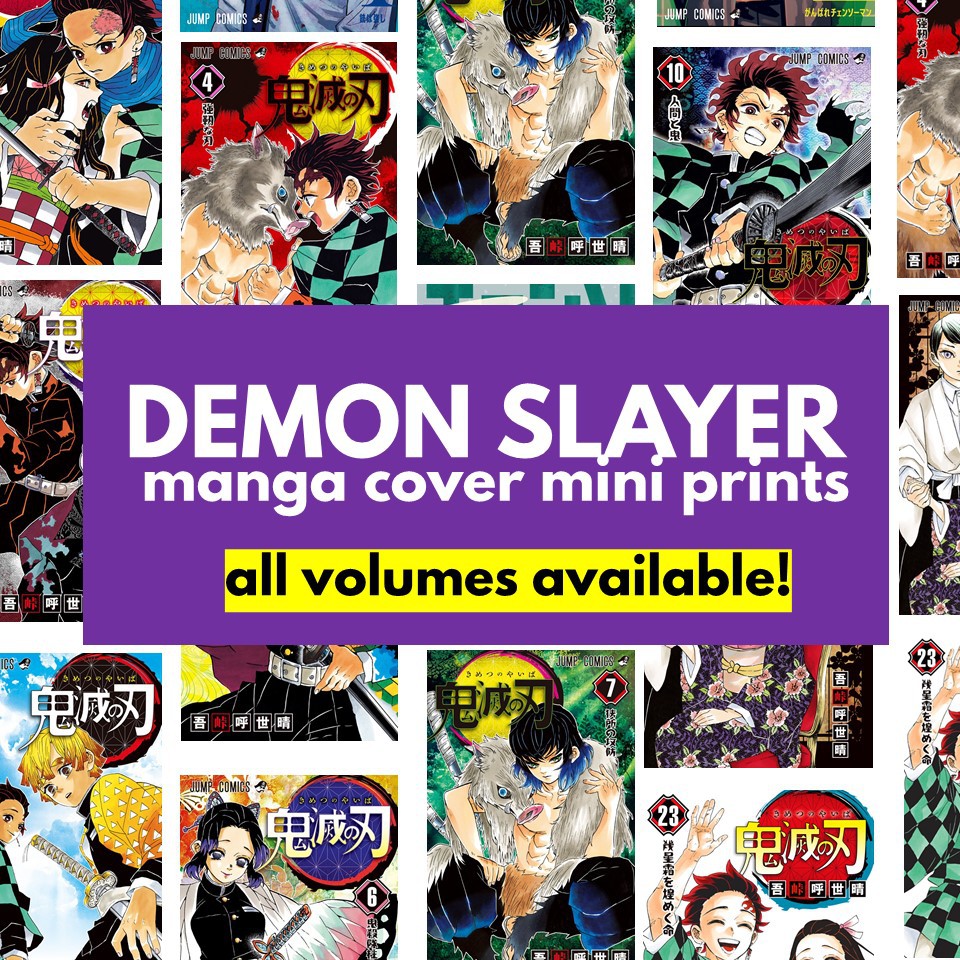 DEMON SLAYER Manga Cover Mini Poster Prints | Shopee Singapore