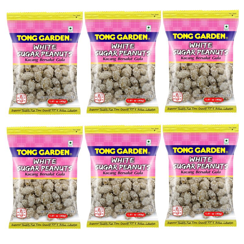 Tong Garden Mini Nuts - White Sugar Peanuts 40g (Bundle of 6) | Shopee ...