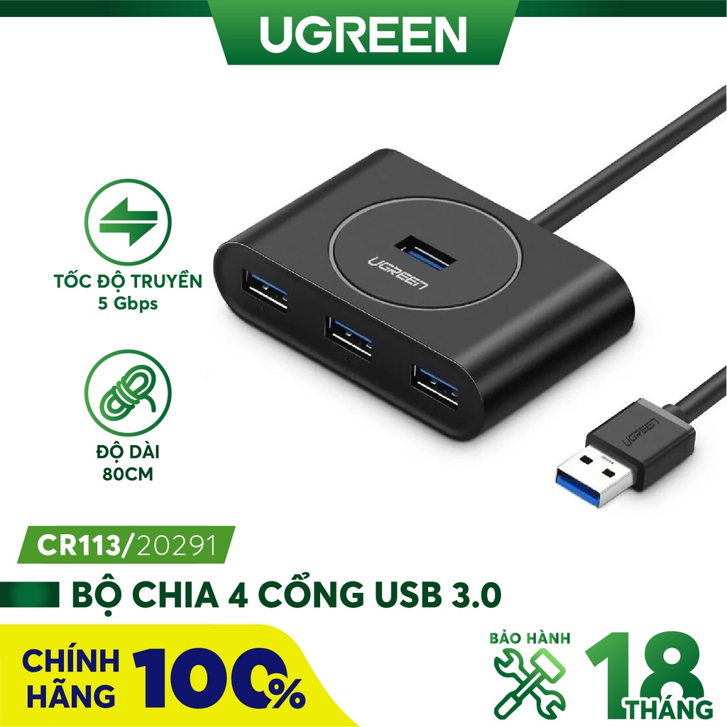 Ugreen 20291 4-port USB 3.0 splitter 1M long | Shopee Singapore