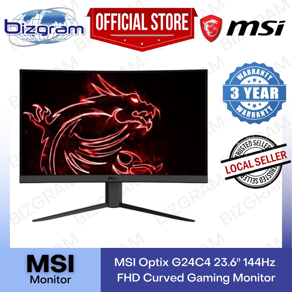 MSI Optix G24C4 23.6" 144Hz FHD Curved Gaming Monitor (3Y) | Shopee ...