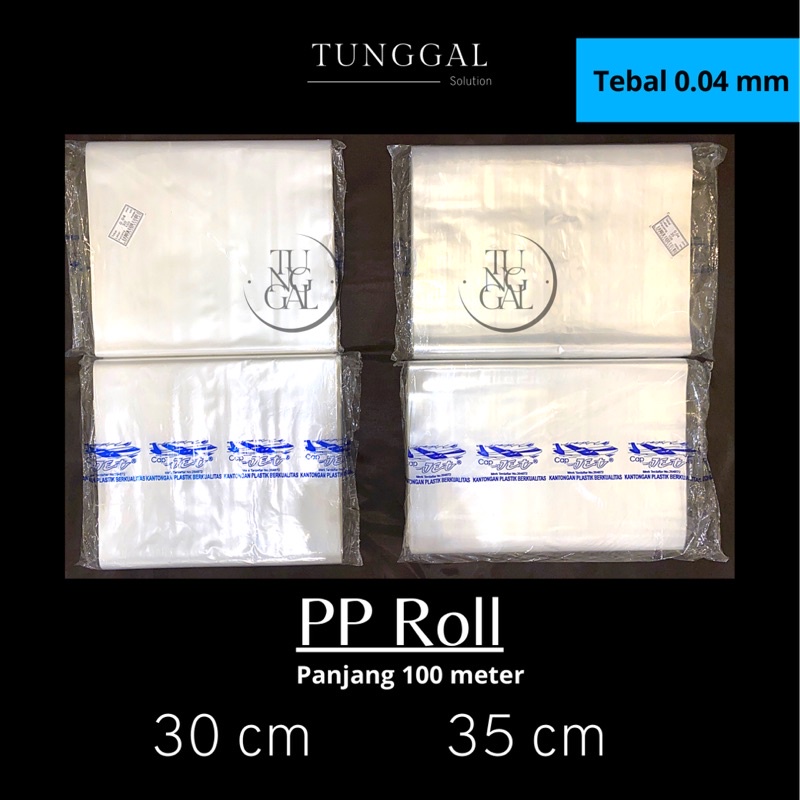 Plastik PP Roll Cap Jet - panjang 100 meter, tebal 0.04 mm. plastik ...