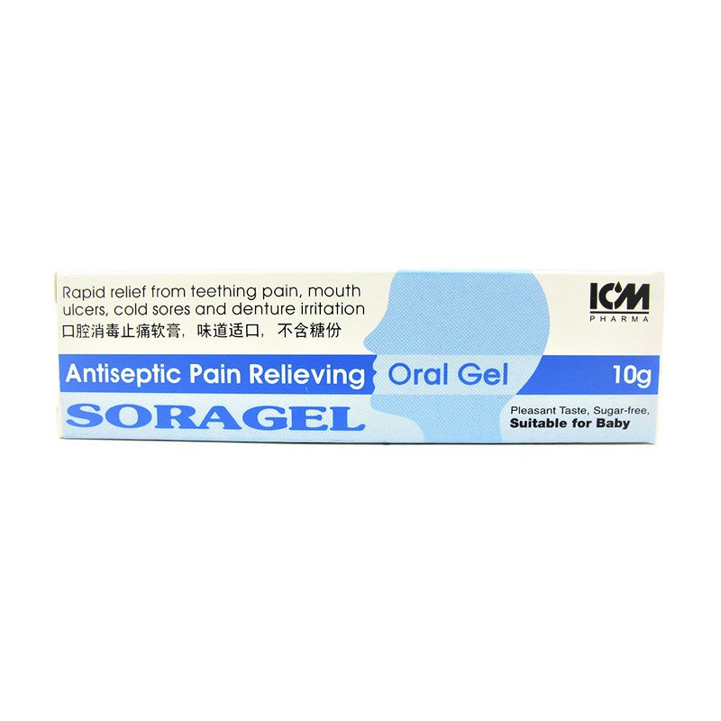 ICM Pharma Soragel Antiseptic Pain Relieving Oral Gel 10g x 3 boxes ...