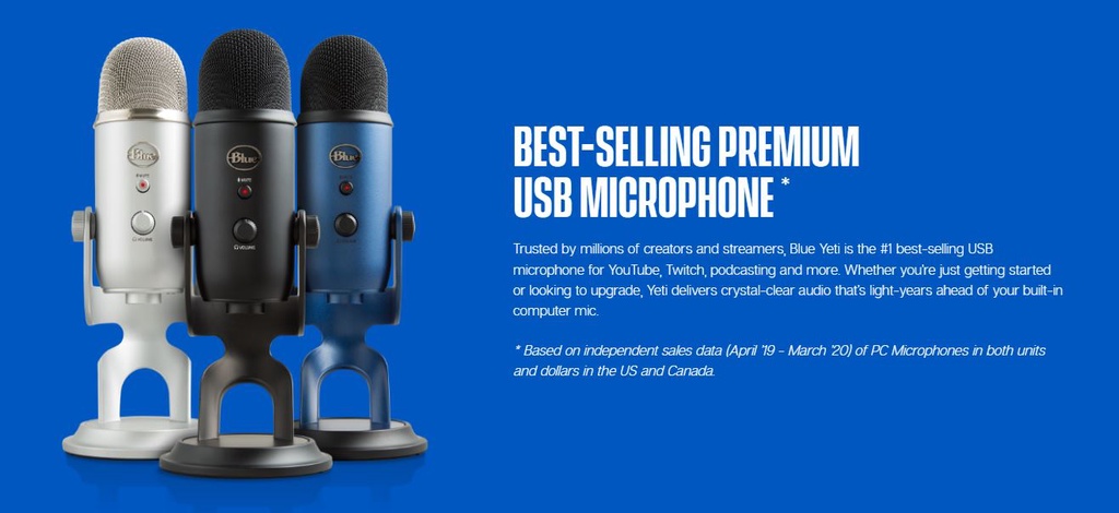 Logitech for Creators Blue Yeti Multi-pattern USB Microphone for ...