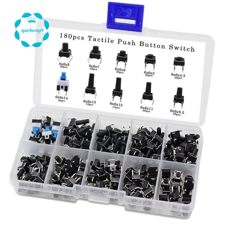 10 kinds Values 180PCS Tactile Push Button Switch micro-trigger Mini ...