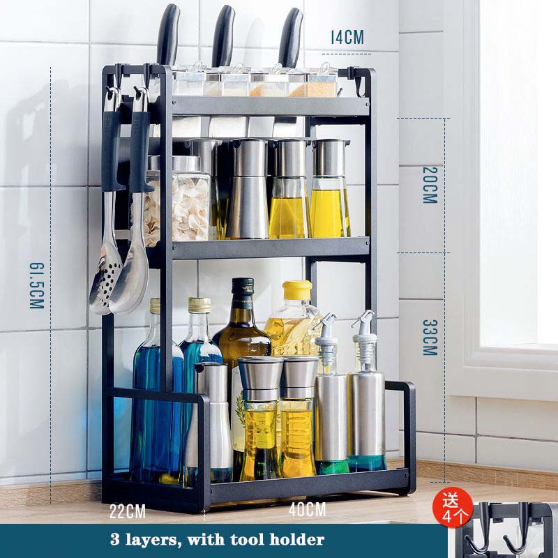 Multifunctional stainless steel spice rack condiments organizer kitchen ...