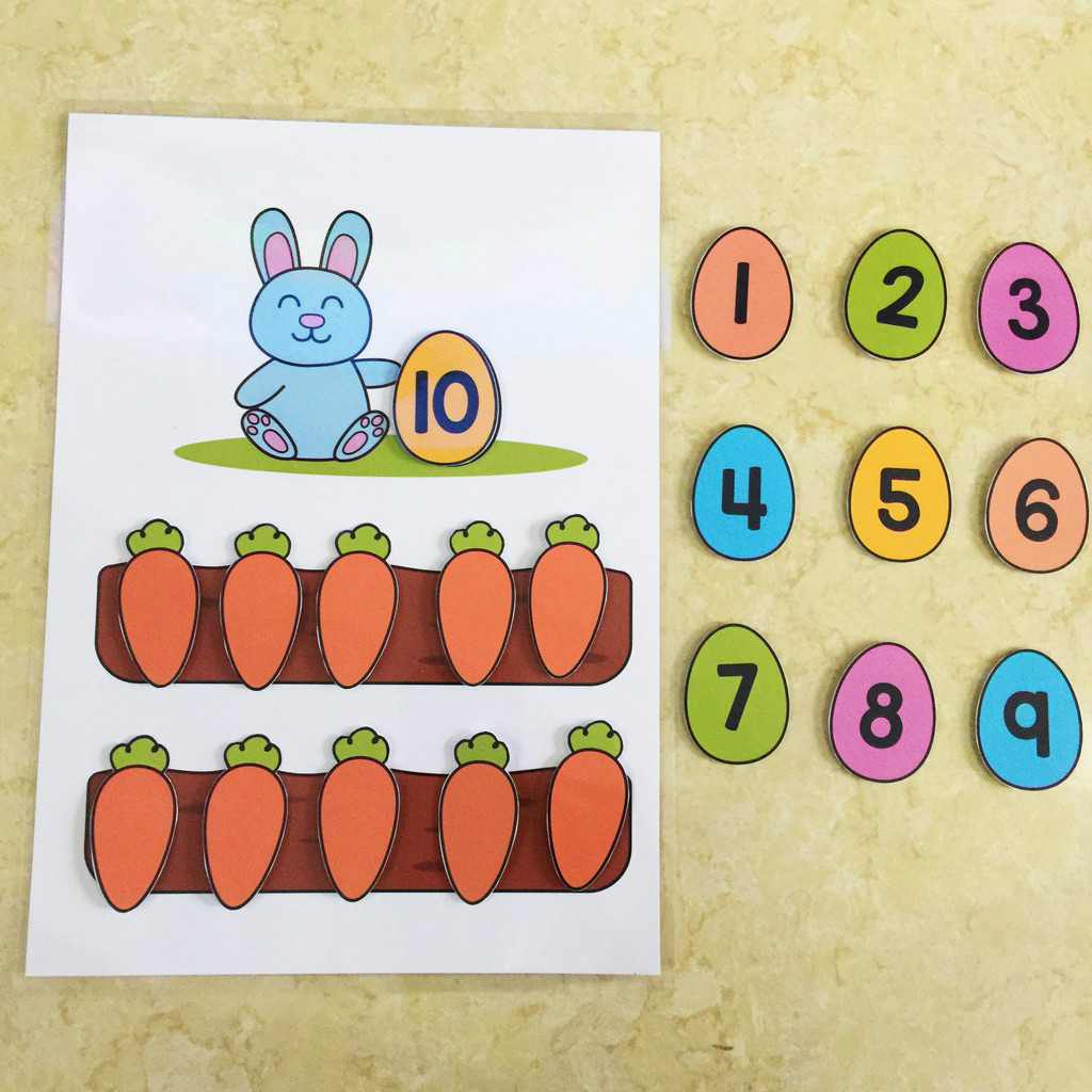Kid early learning Quiet book rabbit count matching teaching/ busy book ...