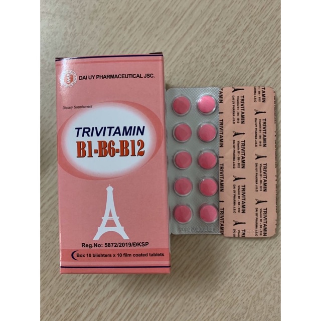 Trivitamin 3B box of 100 tablets - vitamin B1- B6 - B12 supplement ...