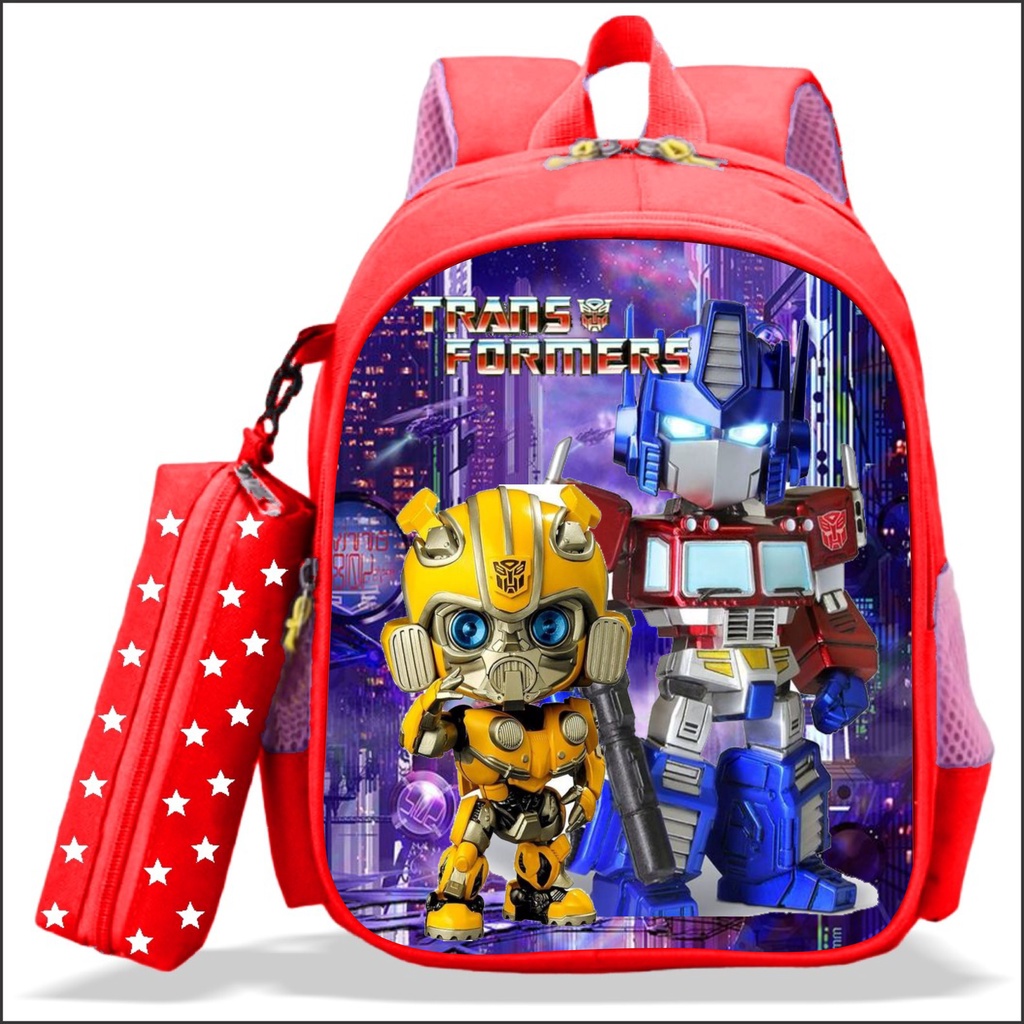 TRANSFORMERS CUTE 2in1 Character Boys' School Backpack with Bonus ...