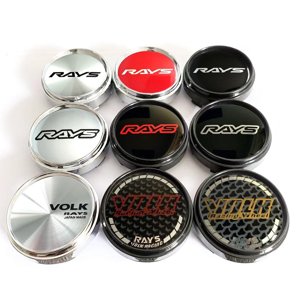 Hosher 4pc 66MM rays Car sport rim wheel center cap VOLK RACING RAYS ...