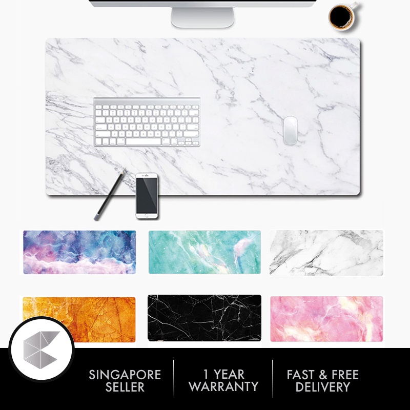 Premium Double-Sided 800x400mm Marble Rainbow Print MousePad Large ...